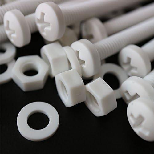 Amazon.com: 20 x White Pan Head Screws Polypropylene (PP) Plastic Nuts ...