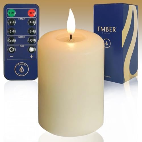 Ember Candles™ 10cm Signature Ivory LED Flickering Battery Candle – 100 ...