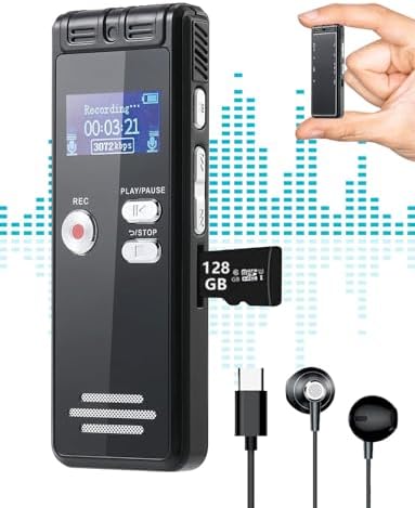 Amazon.com: Fikyra 64GB Professional Digital Voice Recorder with ...