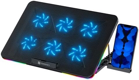 Techie Aerocool 6 Fan Laptop Cooling Pad with Touch Control RGB Lights ...