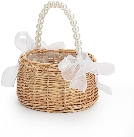 Amazon.com: Meyrwoy Wicker Basket,Woven Storage Basket, Flower Girl ...