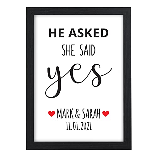 PERSONALISED He Asked She Said Yes Engagement Gifts for Couples Newly ...