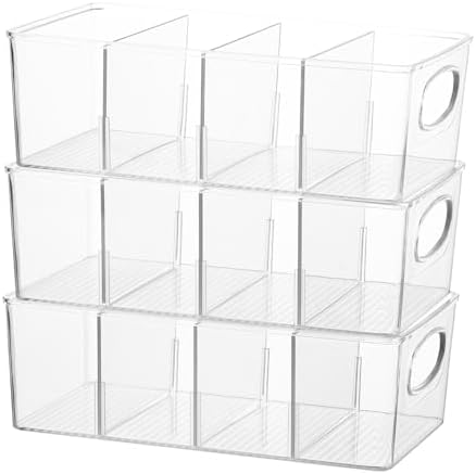 Amazon.com: Tesdluy 4 Pack Refrigerator Organizer Storage Bins,3 ...