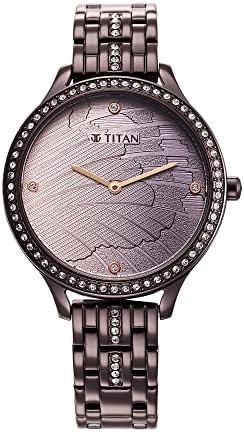 Titan Glitz Purple Dial Metal & Plastic Strap Watch for Women ...