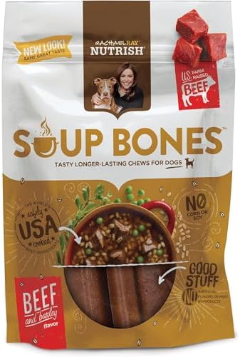 Amazon.com : Soup Bones Dog Chews With Real Beef & Barley - Tasty ...
