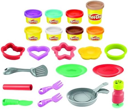 Amazon.com: Play-Doh Kitchen Creations Flip 'n Pancakes Set with 14 ...