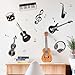 Amazon.com: Black-White Musical Instrument Wall Stickers Wall Stickers ...