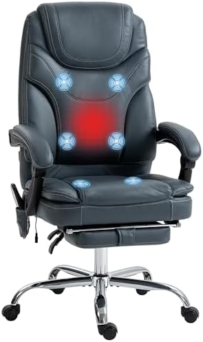 Amazon.com: Vinsetto PU Leather Massage Office Chair with 6 Vibration ...