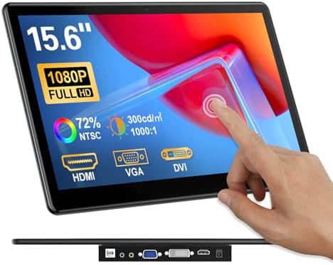 Amazon.com: 15.6 Inch Small PC Monitor FHD 1920x1080P, Built-in Speaker ...