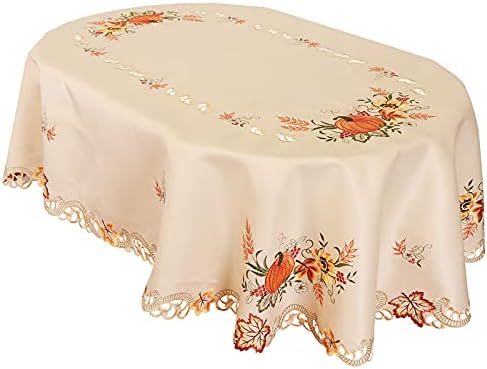 Amazon.com: Thanksgiving Printed Waterproof Tablecloth Autumn Harvest ...