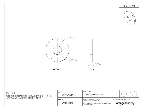 Snapklik.com : 300 Stainless Steel Flat Washer, Plain Finish, Meets NAS ...