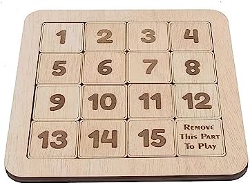 ECOTOUCH Wooden Number Slide Puzzle for Kids and Adults, Brain Teasers ...