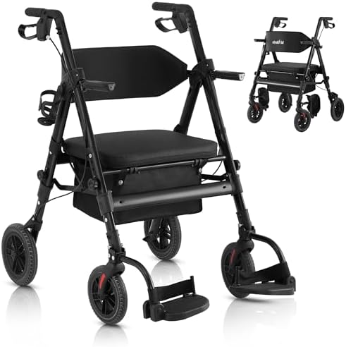 Amazon.com: Helavo 2 in 1 Walker Wheelchair Combo - Foldable Aluminum ...