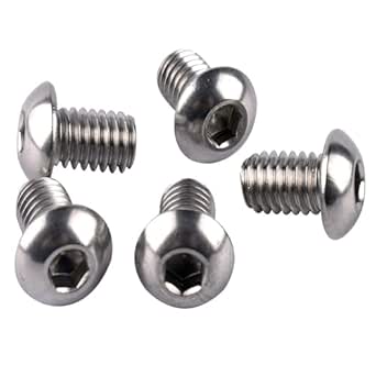 KOSJETHAS M2.5 x 6mm Button Head Socket Cap Screws ISO7380 Allen Hex Drive Bolts, 304 Stainless ...