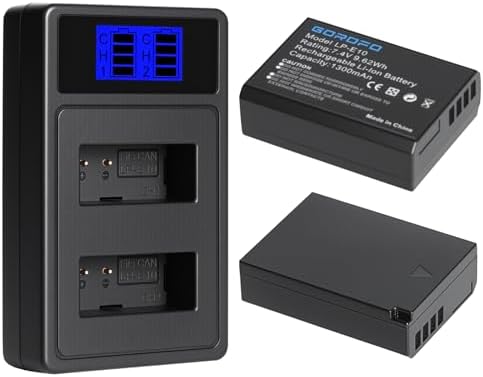 Amazon.com: GOROFO 2-Pack LP-E10 Batteries and LED Dual Slot Charger ...