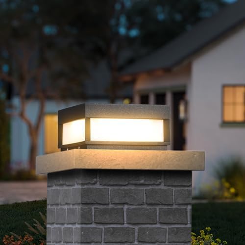 VZVI Outdoor Post Lights Hard Wired, 7.87" Modern Pillar Column Lamp ...