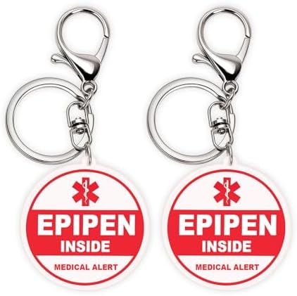 Amazon.com: ICIMBI Epipen Tag Keychain, EpiPen Inside Allergy Alert Bag ...