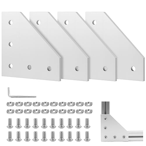 EXLECO 4 Corner Bracket Connection Plate Aluminium Profile 40 x 40 ...
