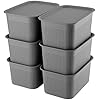 Amazon.com - AREYZIN Plastic Storage Baskets With Lids Set of 6 Lidded ...