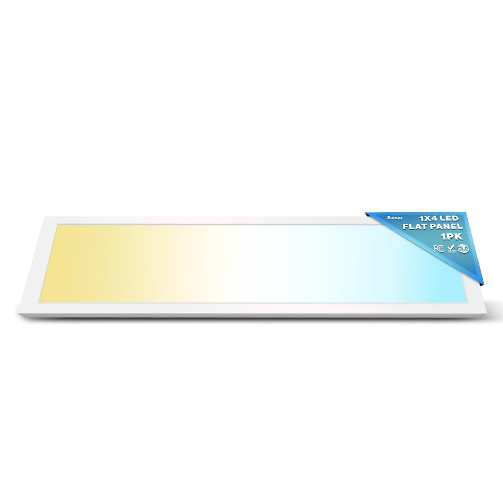 Sunco 1x4 LED Flat Panel Light, Dual Selectable CCT 3500K/4000K/5000K ...