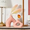 Amazon.com: Serwalin Pink Vase Set 2 for Home Decor Ceramic, Donut ...
