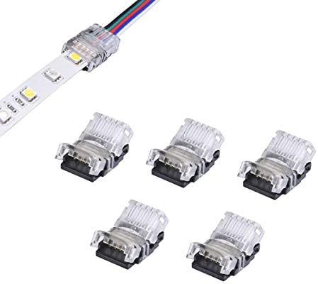 YUTOKEER 5 Pin LED Strip Connector 5050 LED Tape Light Connection ...