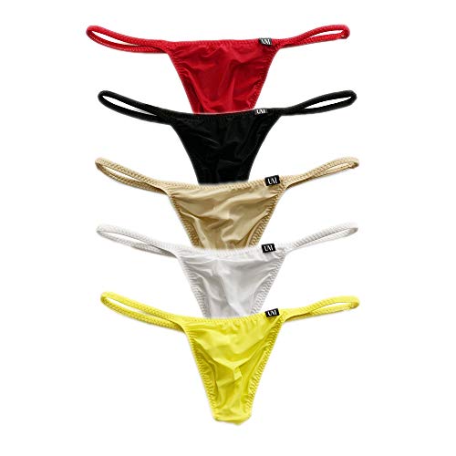 ADAHOP Mens Thong G String Ice Silk Low Rise Panties - Want It All