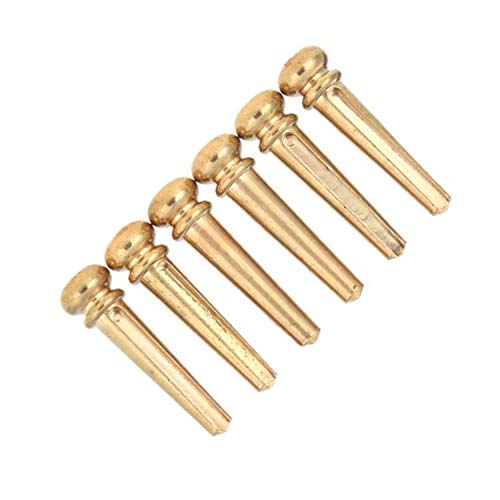 Snapklik.com : Guitar Bridge Pins 6PCS Gold Brass Guitar Bridge End ...