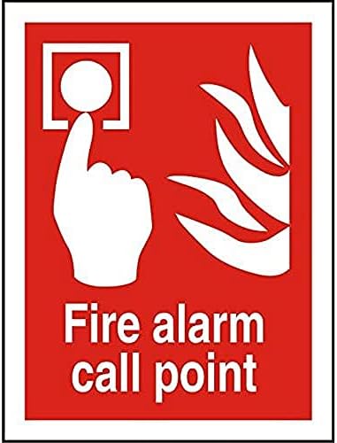 Fire action call point safety signs - Self adhesive stickers 150mm x ...