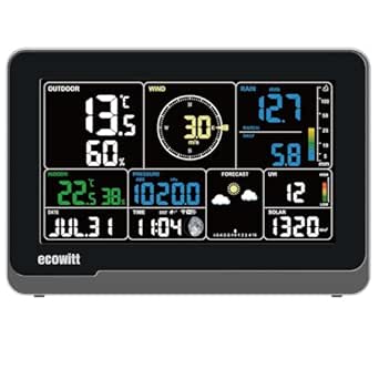 ECOWITT Weather Station Console WS3900_C, 7.5 Inch Wifi Color LCD ...
