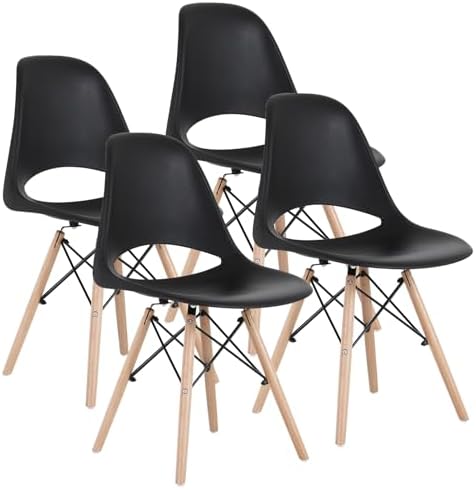 Amazon.com - Generic Dining Chairs Set of 4 Plastic Modern Dining ...