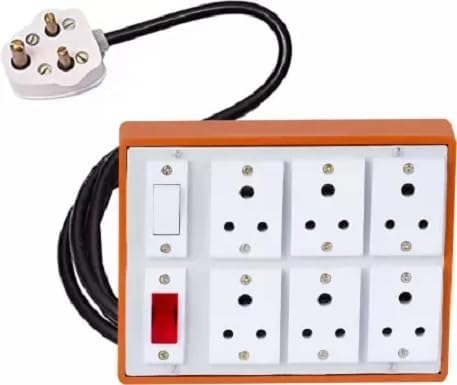 Buy Extension Board Heavy Duty Cable 10 Meter Wire with 6 Anchor Socket ...