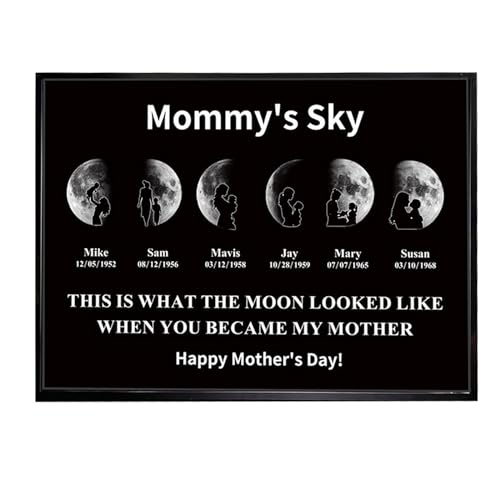 Amazon.com: ROSLILY Personalized Mothers Day Moon Gift Family Name Moon ...