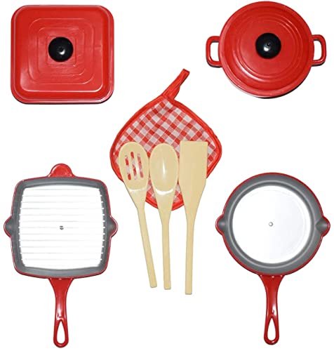 Snapklik.com : 10 Piece Pots And Pans Kitchen Cookware Toy Playset For Kids