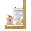 Wooden House Bookends | Pair Of Shabby Chic Townhouse Bookends | Set Of ...
