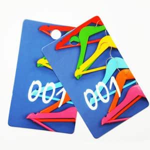 100 Numbered Pairs of Plastic Cloakroom Tickets/Tags, Hangers Design ...