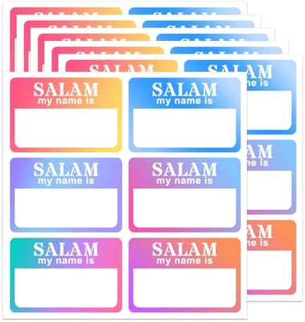 Amazon.com : Salam My Name is Labels Hello My Name is Stickers 2 x 3 ...