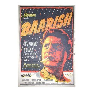 Baarish :1957 Vintage Movie Poster 20x30– Dev Anand, Helen, Anwar Hussain : Amazon.in: Home ...