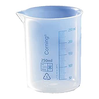 Corning 1000P-250 Polypropylene Low Form Reusable Griffin Beaker, Graduated, 250mL Capacity ...
