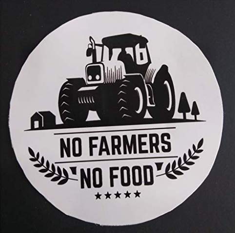 No Farmer,No Food Sticker/Decals for Car/Bike/Walls in Vinyle Black and ...
