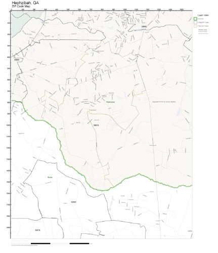 Amazon.com : ZIP Code Wall Map of Hephzibah, GA ZIP Code Map Laminated ...