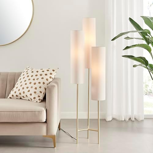 Furniturebox UK Triple Floor Lamp Cluster - Suri - 3 Tiered Cylinder ...