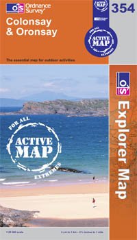 Colonsay & Oronsay OS Explorer Map Active 354: Amazon.co.uk ...