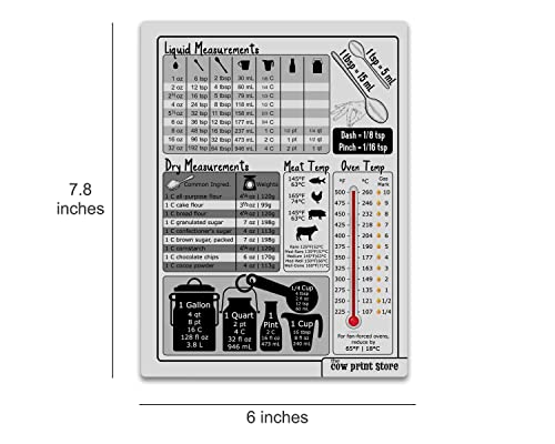 Snapklik.com : Black And Gray Kitchen Conversion Chart Magnet ...