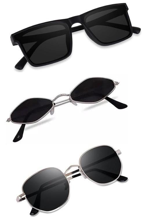 Buy Sheomy MC stan Shades Unisex set of 3 MC stan goggles rectangle sun ...