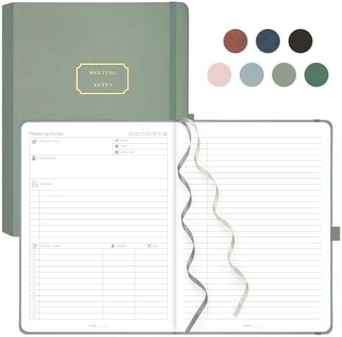 Amazon.com : EMSHOI Meeting Notebook for Work with Action Items - 320 ...
