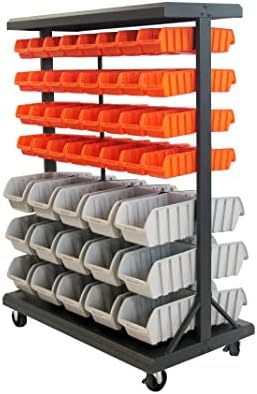 Amazon.com: TRINITY Dual-Sided Mobile, Black Rolling Bin Rack 19.75 x ...