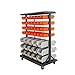 Amazon.com: TRINITY Dual-Sided Mobile, Black Rolling Bin Rack 19.75 x ...