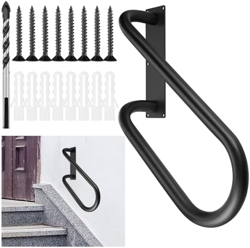 Pasimy Hand Rails for Outdoor Steps, Right Side Wall Mount Stairs ...