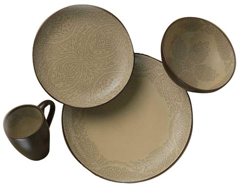 222 Fifth Chandi Sage 16-Piece Dinnerware Set, Service for 4 : Amazon ...